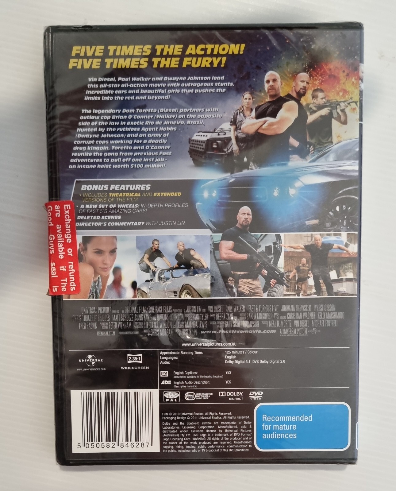 Fast and Furious 5 DVD Region 2,4,5 - PAL - Brand New Sealed | eBay