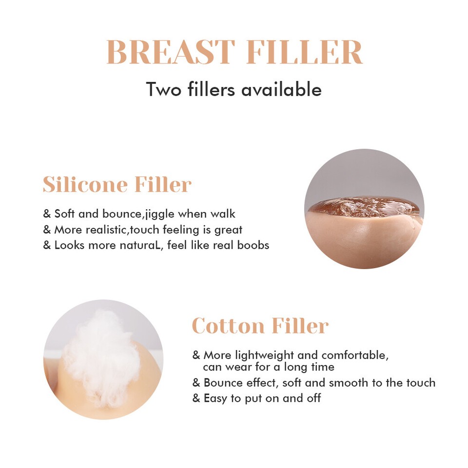 Silicone Realistic Fake Boobs Breast Forms Breast Plate Cos ...