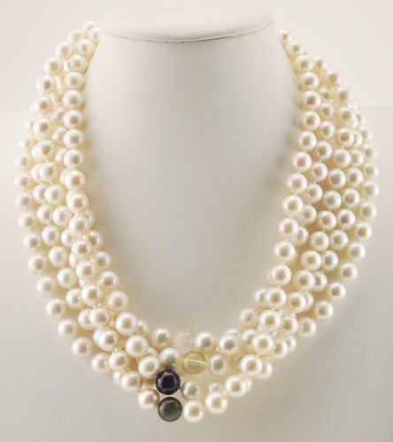 Real AAA Natural 9-10mm White Freshwater Pearl Crystal Necklace 18” | eBay