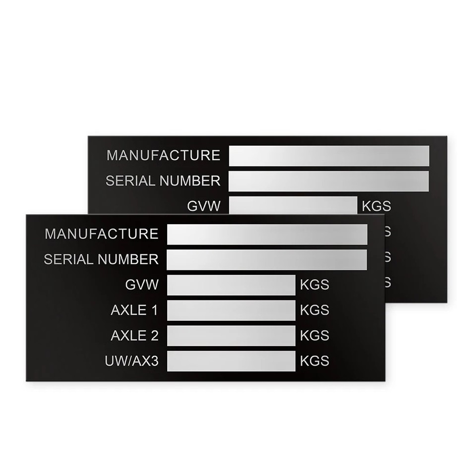Engraved Aluminum VIN Vehicle ID Tag Trailer Plate Motorbike 140x65mm ...