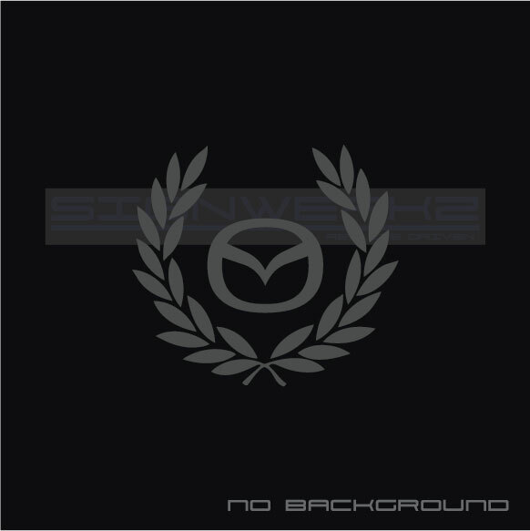 Mazda M logo Racing Wreath Decal Sticker Pair | eBay