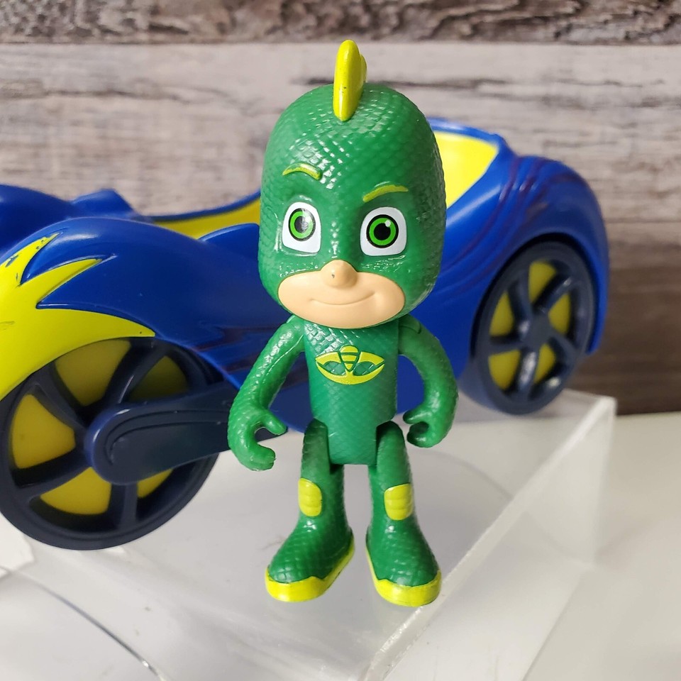 Disney PJ Masks Heroes Neon Super Speed Catboy Owlette Gekko & Vehicle ...