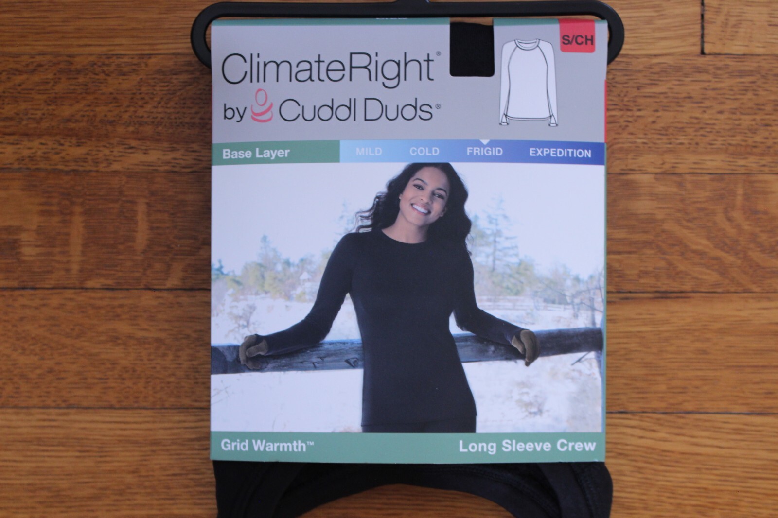 Climate Right Cuddl Duds Women's Long Sleeve Crew Grid Warmth Size ...