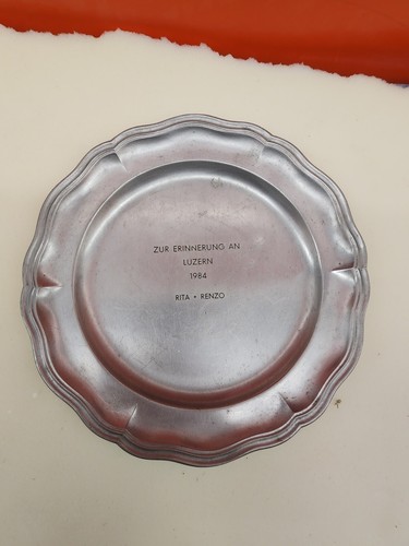 Vintage Pewter, Plate Stamped Logo TK 95% Tinn | eBay