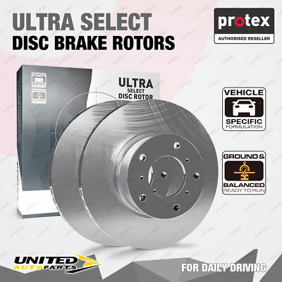 2 Front Protex Disc Brake Rotors for Toyota Corolla Seca AE93 SX DOHC 6 ...