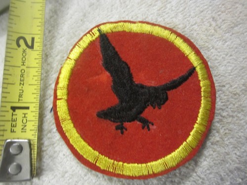 1 U.S Army or Air Force squadron unknown bird patch,VTG red yellow ...