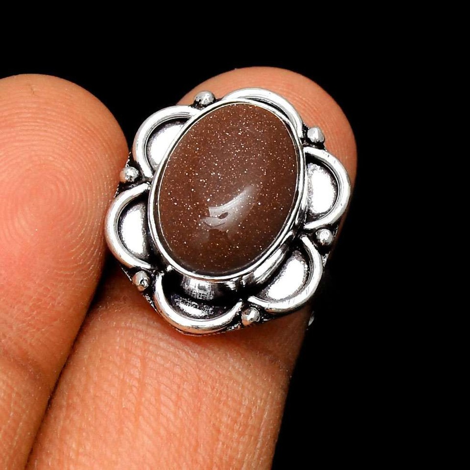 Golden Sunstone Ethnic Handmade Ring Jewelry US Size-6 IR-7952 | eBay