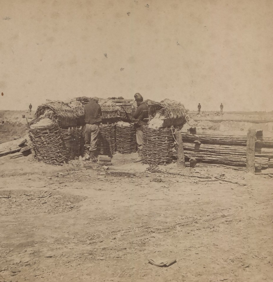 Confederate Fort Mahone Richmond VA Civil War Fort Damnation Stereoview ...