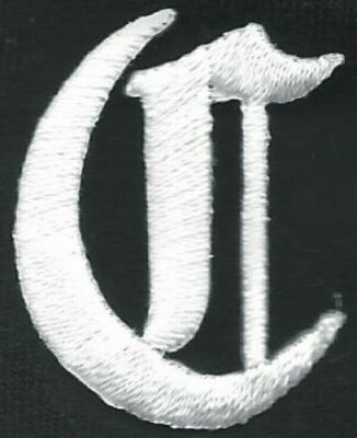 1 1/8" Fancy White Old English Alphabet Letter C Embroidered Patch | eBay