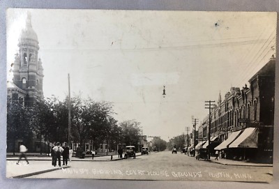 c. 1910 AUSTIN Minnesota Main STREET RPPC Real PHOTO Postcard Antique ...