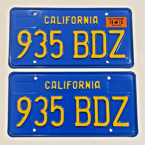 1970 California License Plates DMV Clear 1970 Chevrolet Chevelle 1970 ...