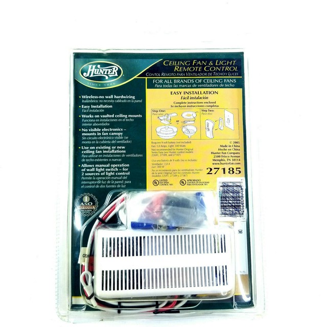 Wireless Ceiling Fan & Light Remote Control Hunter 27185 for sale ...