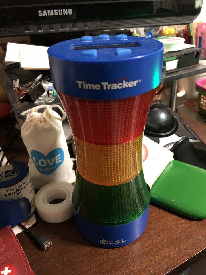 Learning Resources LER6900 Time Tracker Visual Timer Clock, Blue | eBay