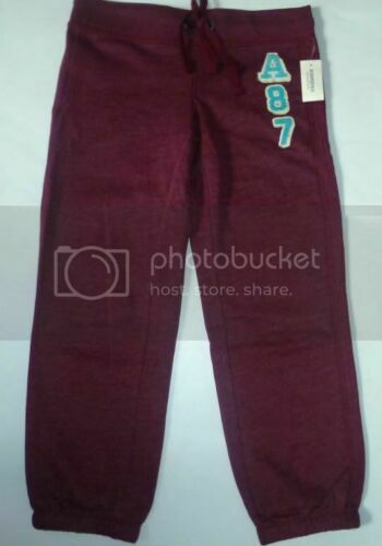 Womens AEROPOSTALE A87 Solid Cinched Heritage Capri Sweat Pants Capris ...