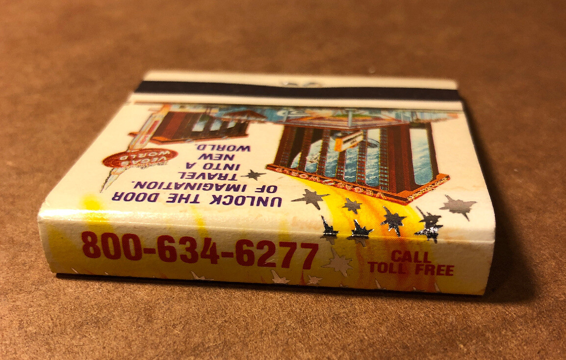Bob Stupak’s Vegas World, Vintage Matchbook, New, ‘The Sky’s The Limit ...