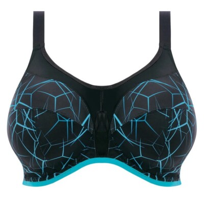 NWT Elomi 8042 Sport Energise Underwire Bra - Blue Lightning | eBay