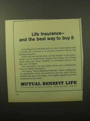 1964 Mutual Benefit Life Ad - Best Way to Buy It | eBay