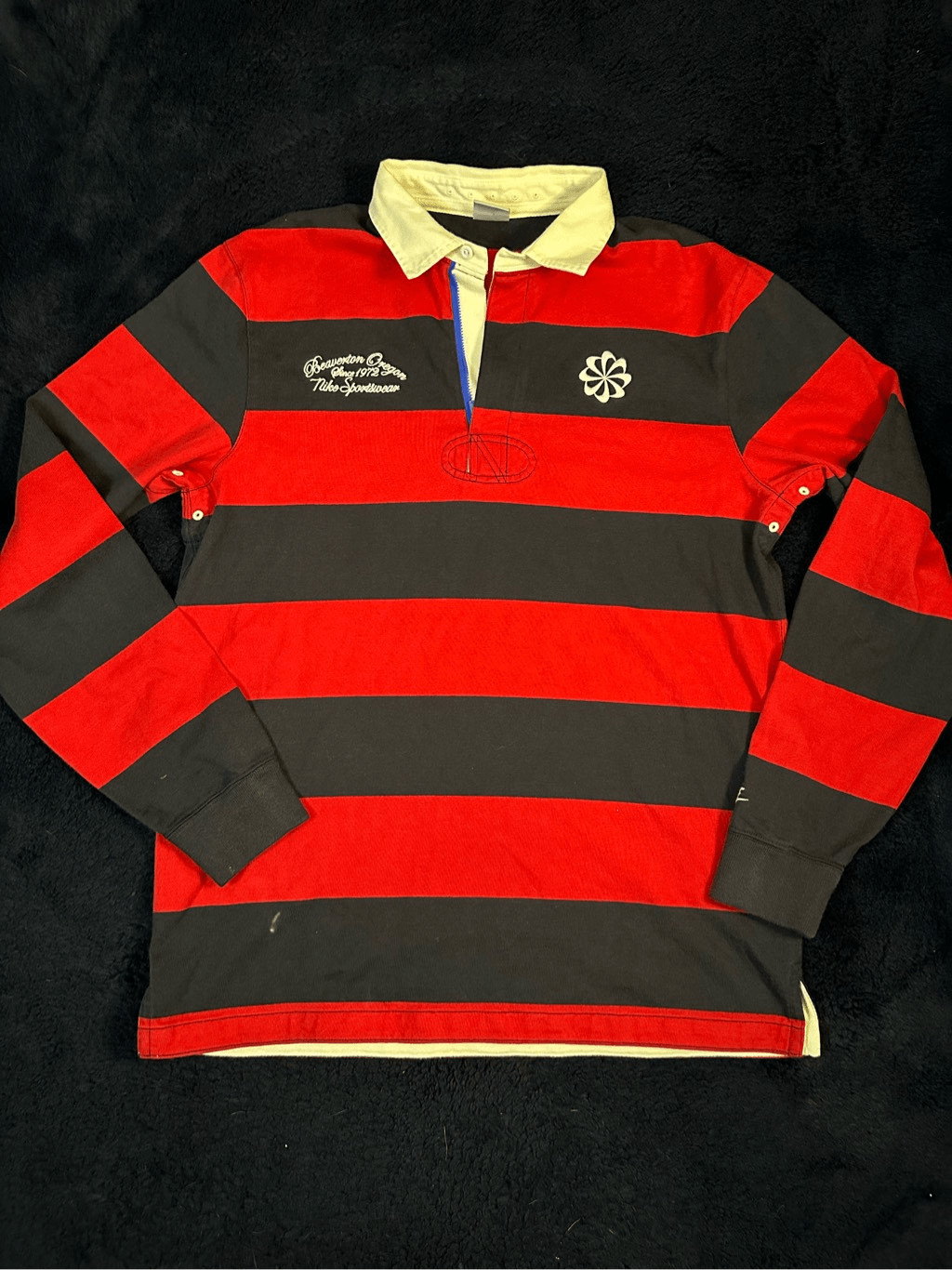 Nike Sportswear RARE SAMPLE Stripped Polo Longsleeve … - Gem