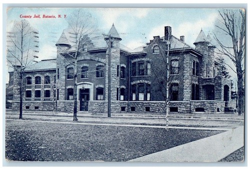 1908 County Jail Batavia Road Tree Building New York NY Vintage Antique ...