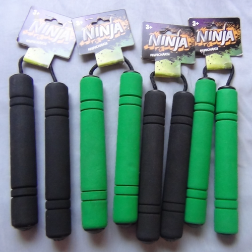 8" NINJA FOAM PADDED KARATE NUNCHUCK MARTIAL ARTS FOAM Set of 4 Black ...