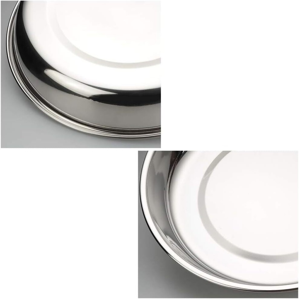 Stainless Steel Dinner Round Plates 4 Pack Food Grade Stainless Steel ...