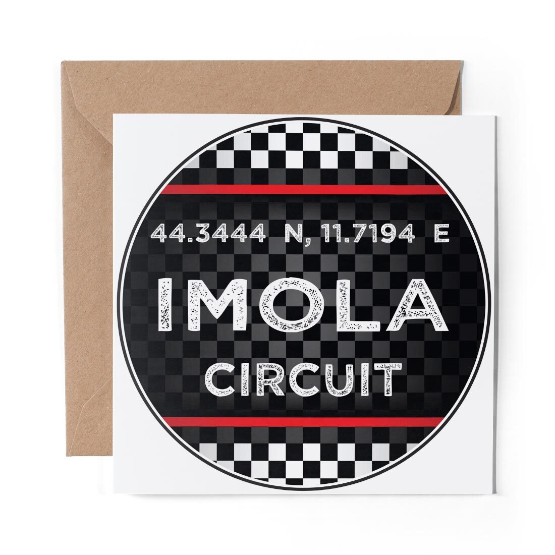 1 x Blank Greeting Card Imola Circuit Racing Checkered Flag #61145 ...