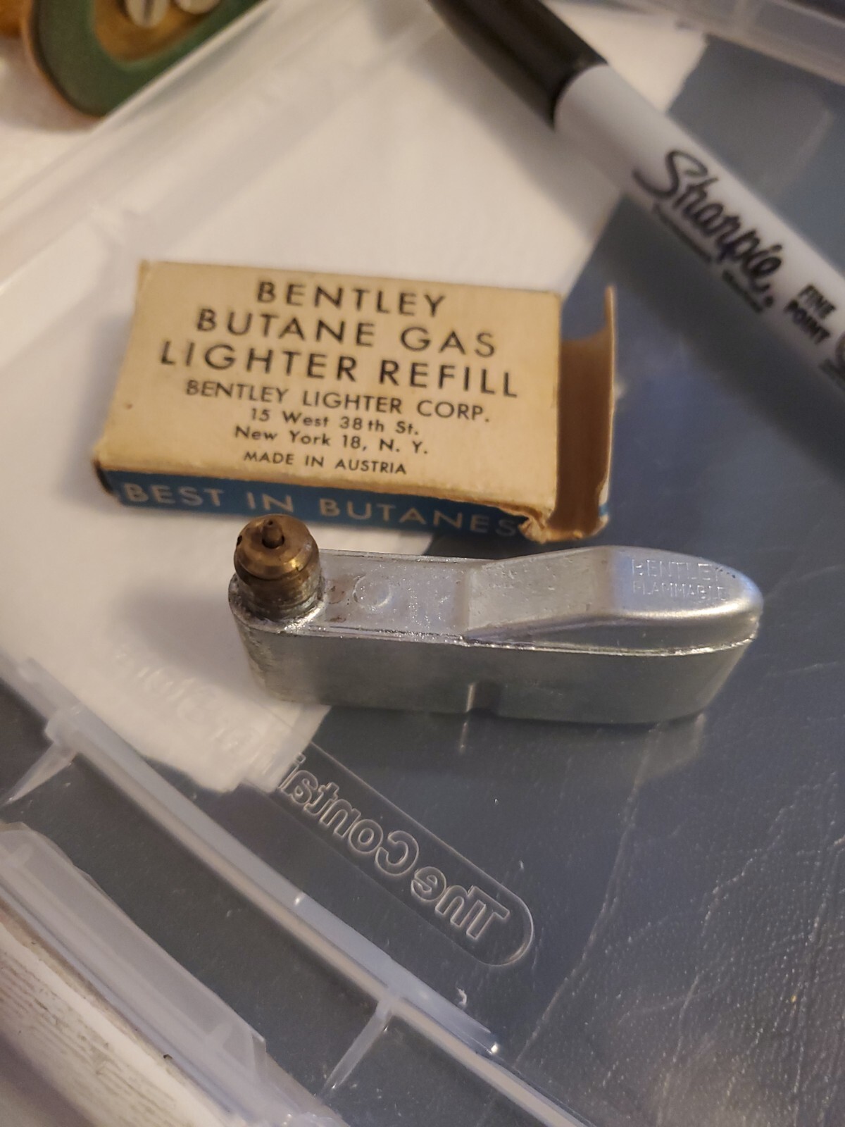 bentley butane gas lighter refill in box vintage austria Super Rare ...