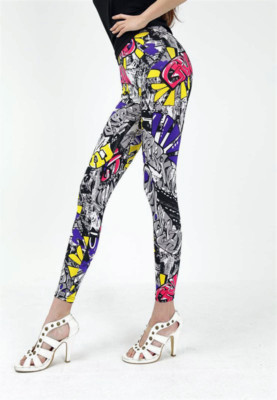 Picky Boo Comic Graphic Print Design Legging S/M Size 1-7 | eBay