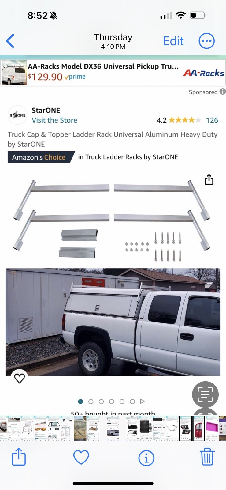 Truck Cap & Topper Ladder Rack Universal Aluminum Heavy Duty Truck Cap ...