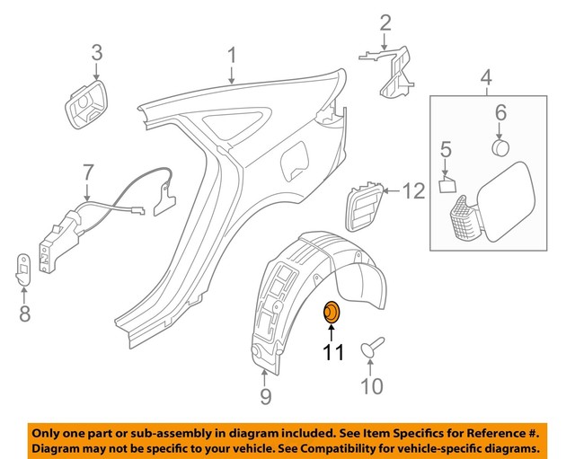 Hyundai OEM 07-16 Elantra Quarter Panel-wheelhouse Liner Clip ...