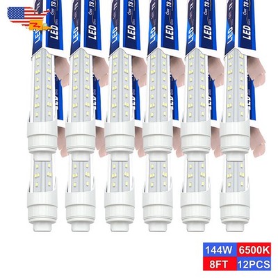 12 Pack F96T12 HO LED Replacement Tube Dual Pin 8Ft Led Shop Lights Low ...