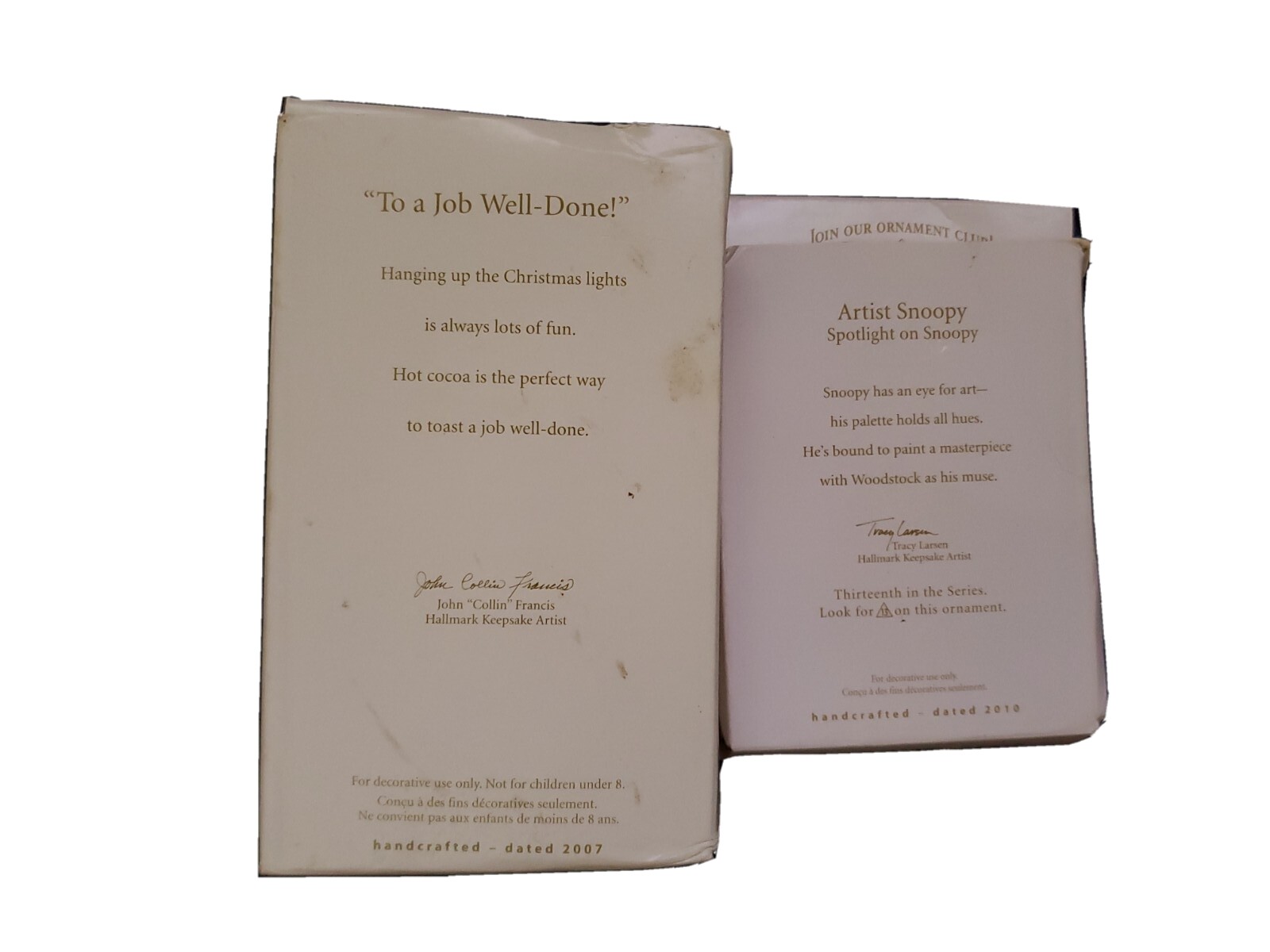 2007 Hallmark Keepsake Ornament Peanuts Snoopy & Woodstock “To a Job ...