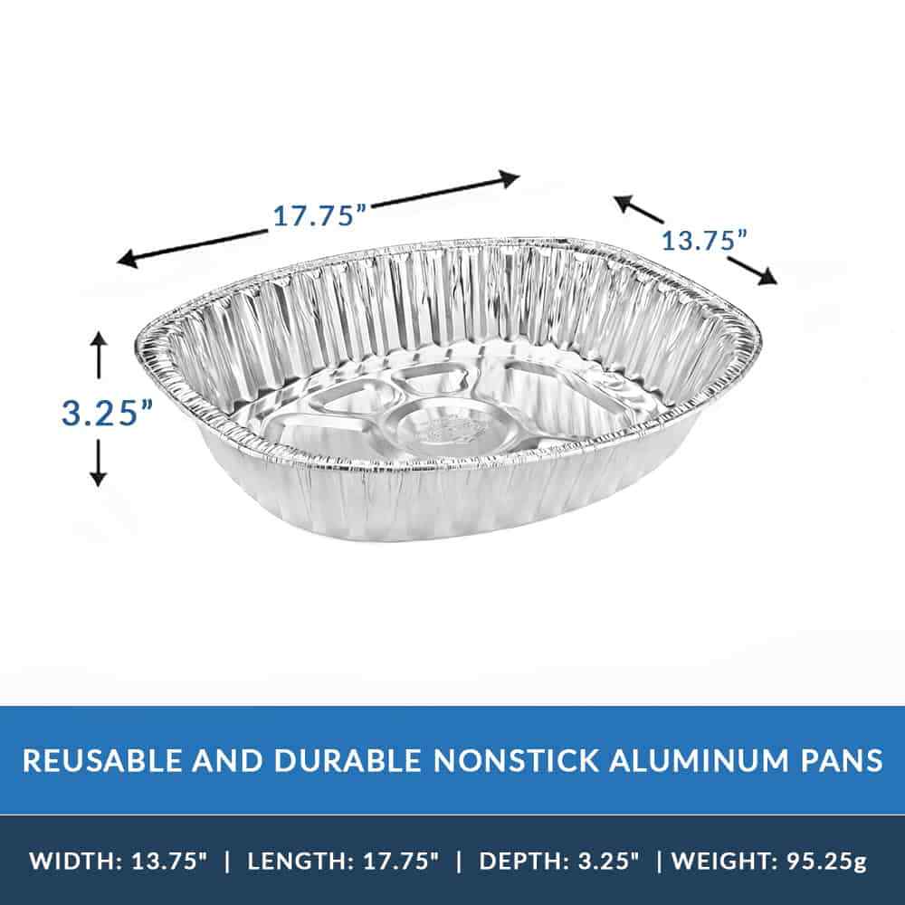 10 Packs Aluminum Disposable Roasting Pan Non Stick Oval Shape Roaster ...