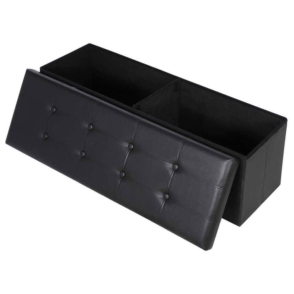 Folding Storage Ottoman Bench Chest Footrest Stool Toy Box for Living ...