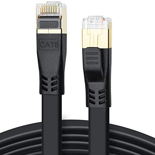 CAT 8 Ethernet Cable 3ft 2 Pack High Speed 40Gbps 2000MHz Flat CAT8 ...