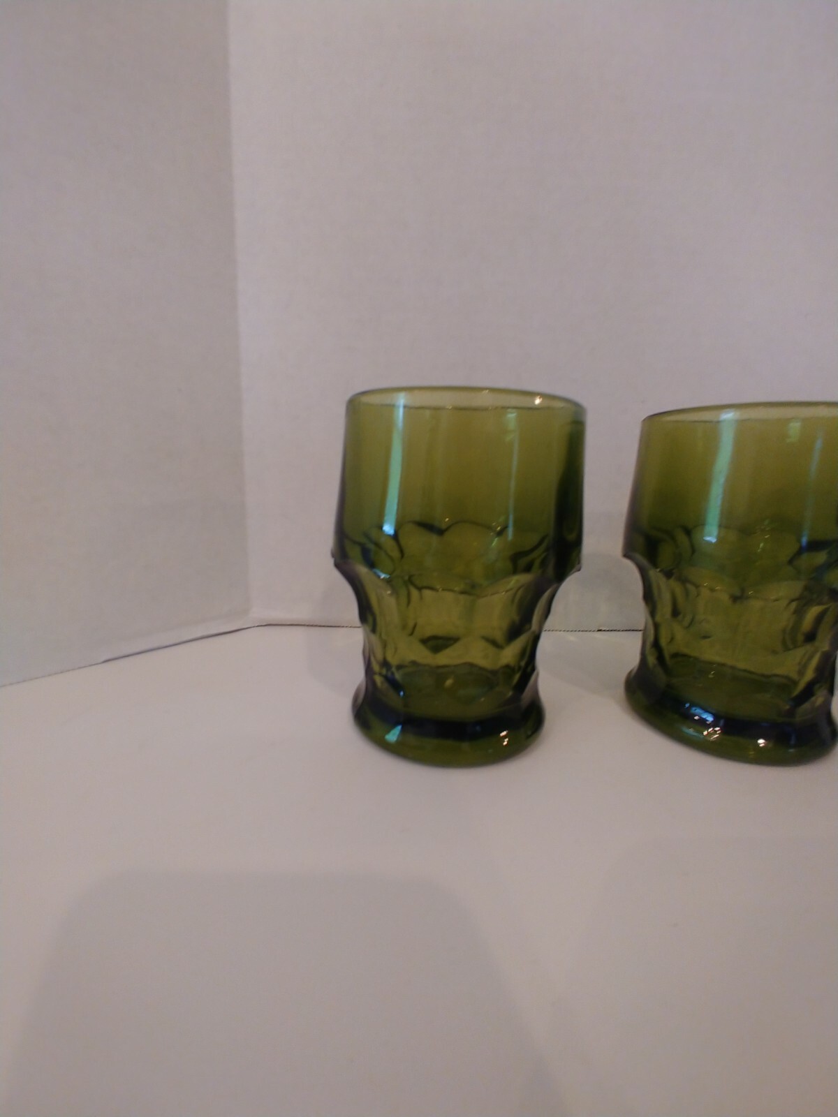 4 Vintage Viking Georgian Green Honeycomb Liquor Cocktail Juice Glasses ...