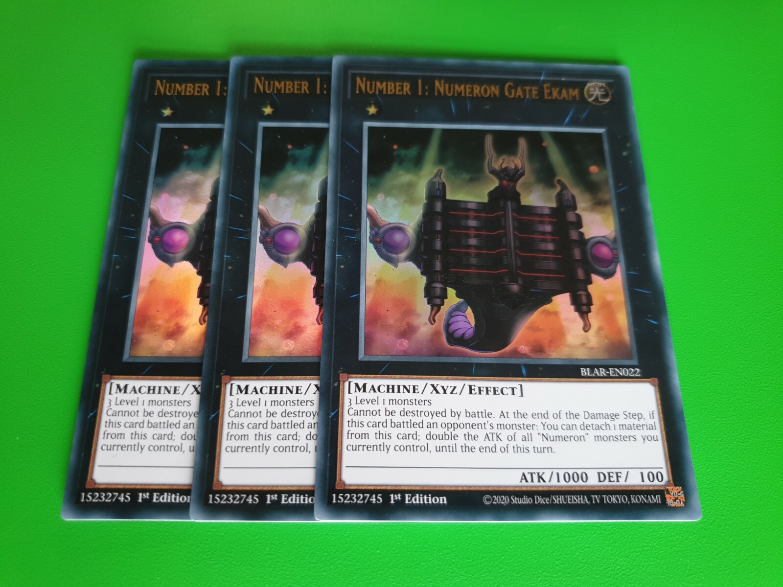 Number 1: Numeron Gate Ekam X 3 BLAR-EN022 1st Edition Ultra YuGiOh ...