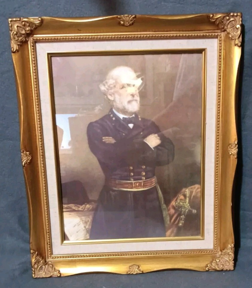 Framed Civil War General Robert E. Lee Portrait | eBay