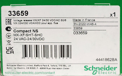 SCHNEIDER ELECTRIC 33659 Compact NS 24 VAC 24-30 VDC Undervoltage ...