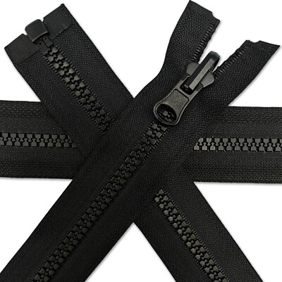 BLACK Reversible Chunky Zipper Open-End Flip Over Puller For Double ...