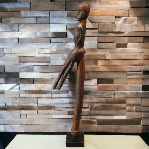 Early 20th Century Lobi Wooden Hornbill Divination Staff from Burkina ...