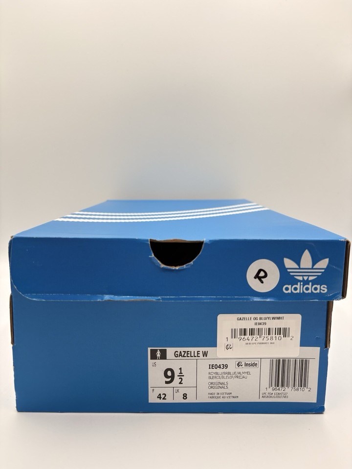 Adidas Women's Gazelle Originals Sizes 6.5-9.5 Royal Bright Blue Yellow ...
