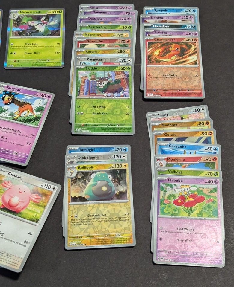 Pokemon Card Lot 114 Cards SVI TEF OBF TWM Mixed Base Rev Holo Lot of ...