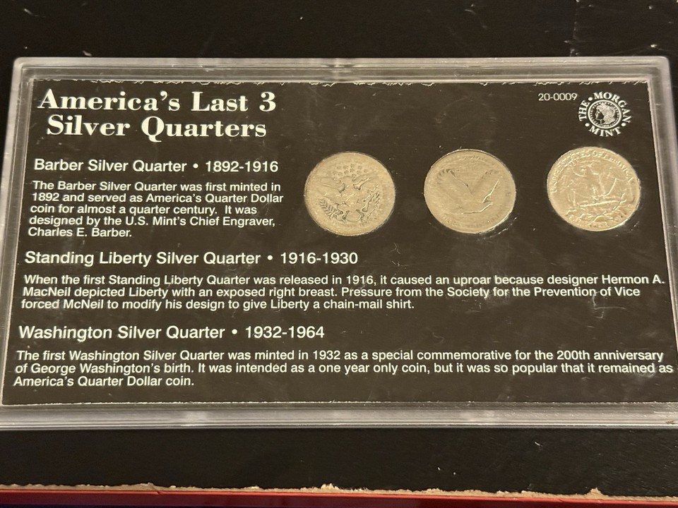 America’s Last 3 Silver Quarters Set – Barber, Standing Liberty ...