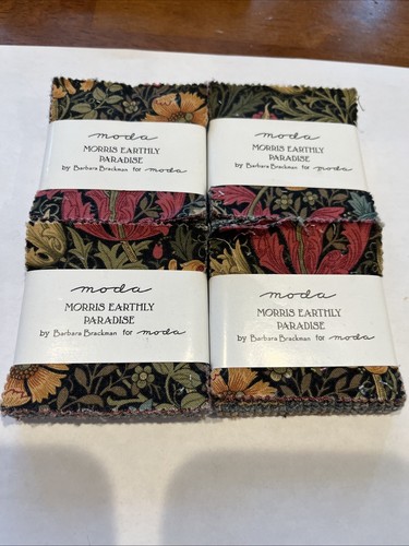Lot Of 4 MORRIS EARTHLY PARADISE Mini Charm Packs MODA (42) 2.5" fabric squares | eBay