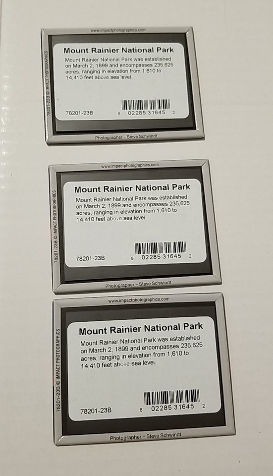 Lot of 3 - Mount Rainier National Park Magnet Souvenir Refrigerator ...