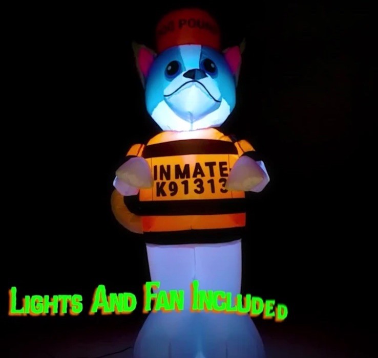 Halloween 4’Ft PRISONER DOG Airblown Inflatable HUMOROUS Yard Prop ...