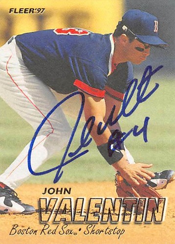John Valentin autographed Baseball Card (Boston Red Sox, SC) 1997 Fleer ...