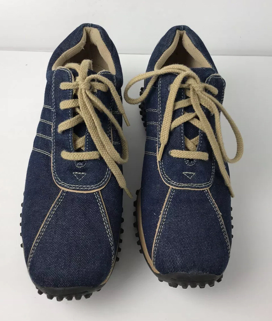 CA Collection by Carrini Women’s Blue Denim Lace Up Walking Shoes Size ...