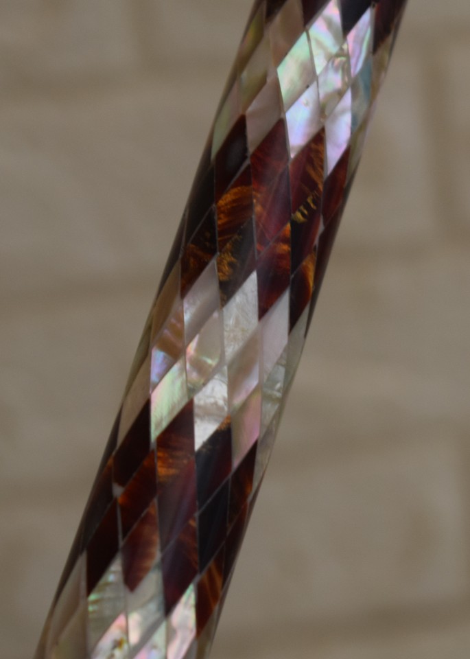 Handmade 38" Mother of Pearl Inlaid Ebony Wood Walking Stick Cane ...